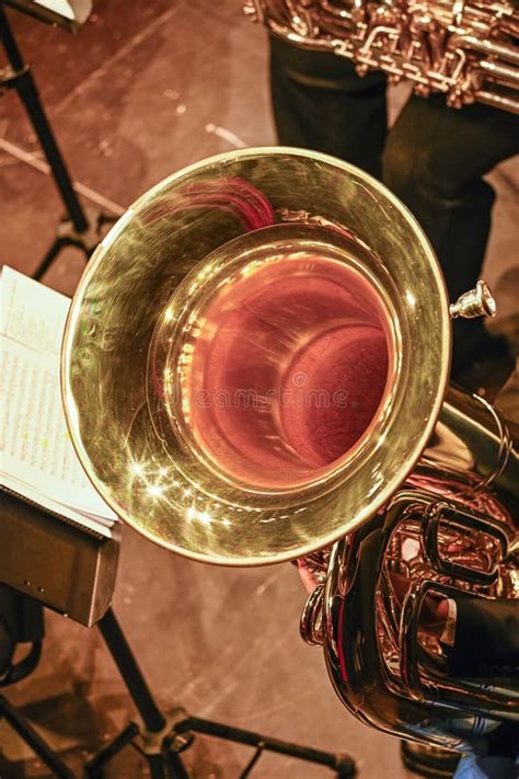 The Tuba or Bass is the Largest of the Metal Wind Instruments. Stock ...