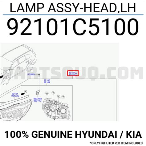 LAMP ASSY-HEAD,LH 92101C5100 | Hyundai / KIA Parts | PartSouq