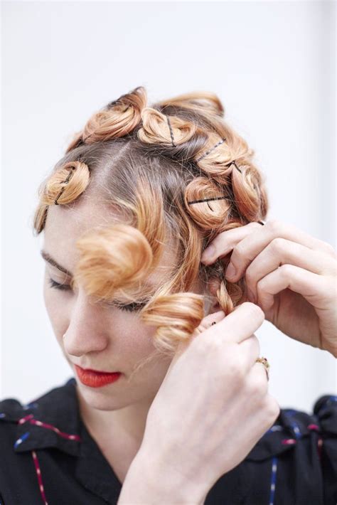 This At-Home Pin Curl Hair Tutorial Will Give You Bouncy Waves Without a Curling Iron | Pin curl ...