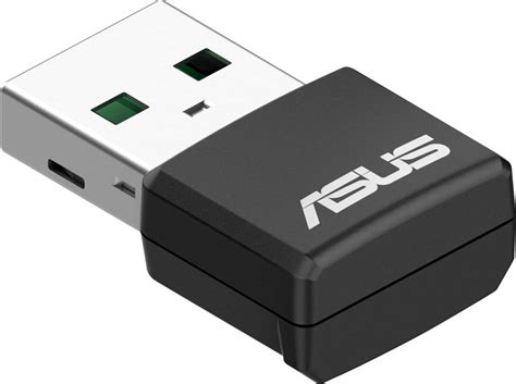 ASUS Dual Band WiFi 6 AX1800 USB Network Adapter Black USB-AX55 Nano ...