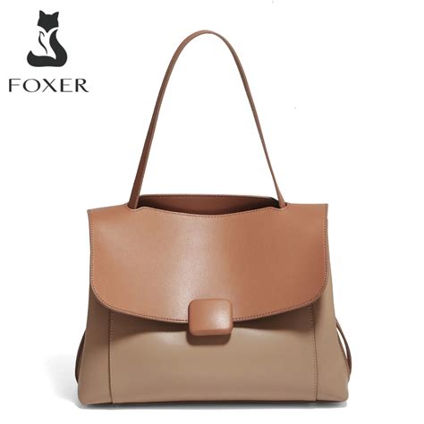 Женская кожаная сумка через плечо FOXER | AliExpress
