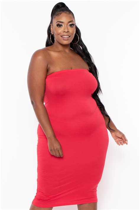 2021 best selling hot Capella Plus Size Elsie Basic Tube Midi Dress ...