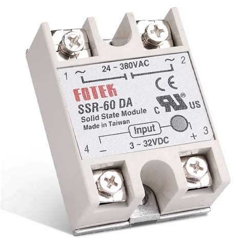 Industrial FOTEK Solid State Relay SSR 60DA 3 32V DC Input and 24 ...