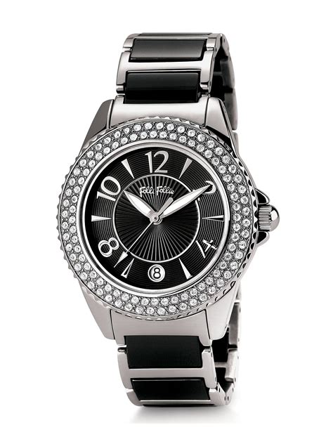 Folli Follie Glow Watch with Black Strap in Black | Lyst