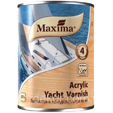 Лак яхтный полиуретан - акриловый Maxima Acrylic Yacht Varnish ...