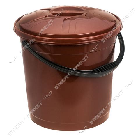 Ведро для пищевых продуктов R-Plastic пластиковое с ручкой и крышкой ...