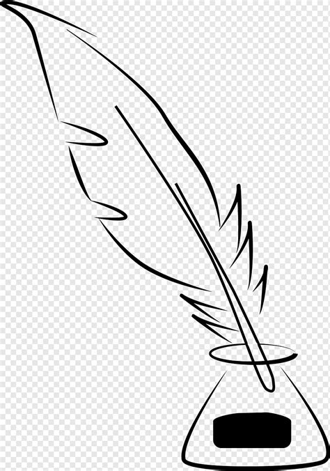 Quill Inkwell Paper Pen, quill, angle, ink, white png | PNGWing