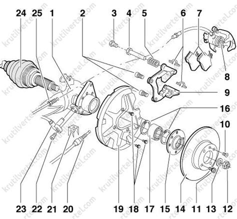 VW Golf 3 | Vento с 1991 года - ступица и цапфа задней оси