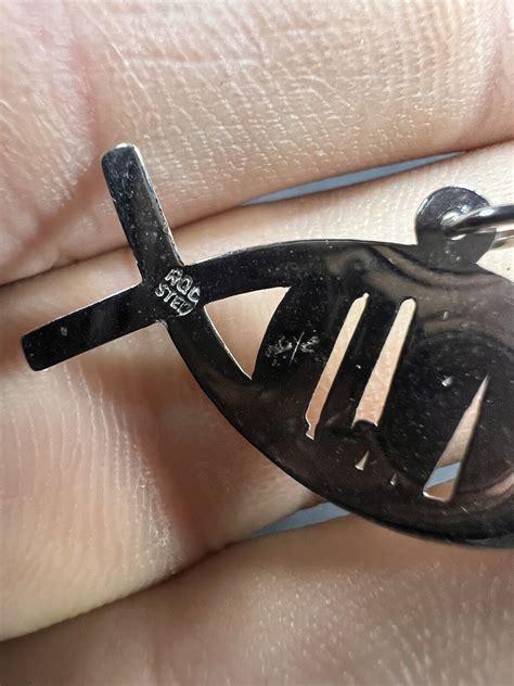 2.1g Vintage Sterling Silver 925 “WWJD” Ichthys Pendant Jewelry lot C ...