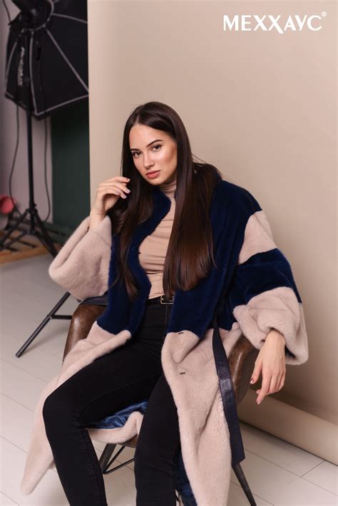 Шуба из меха норки #меххаусМ069 Pearl Beige, Kopenhagen Fur Длина ...