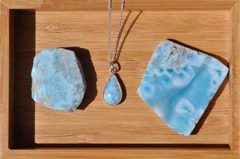 Larimar Teardrop Sterling Silver Pendant - Eventeny
