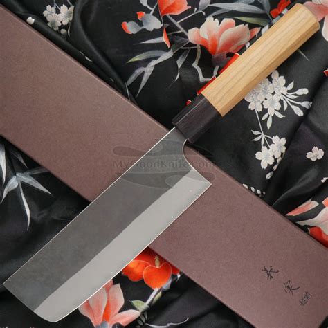 Японский кухонный нож Накири Yoshimi Kato Aogami Super S/S clad Cherry ...