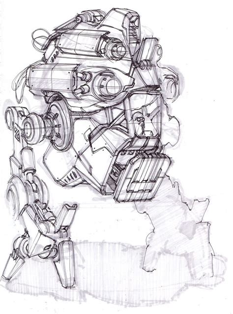Robot Doodle | Sketch-A-Day | Sketches by Spencer Nugent | Robot design sketch, Robot sketch ...