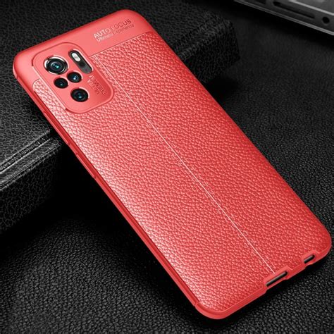 Противоударный чехол Litchi Texture на Xiaomi Redmi Note 10/10s/Poco ...