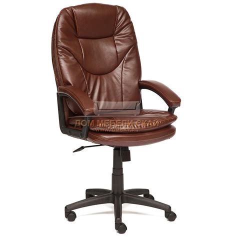 Кресло офисное Комфорт Comfort LT, коричневая глянцевая экокожа ...