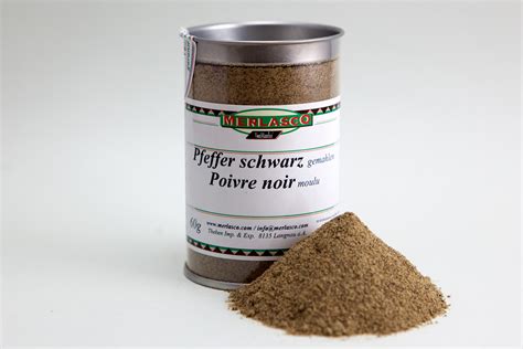 Pfeffer schwarz gemahlen (Piper nigrum) - Pfeffer - Merlasco - Gewürze ...