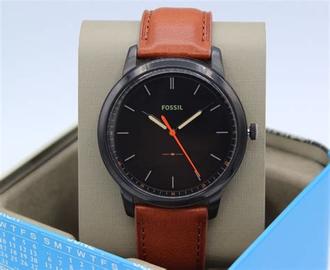 NEW AUTHENTIC FOSSIL THE MINIMALIST SLIM BLACK BROWN LEATHER MEN'S ...
