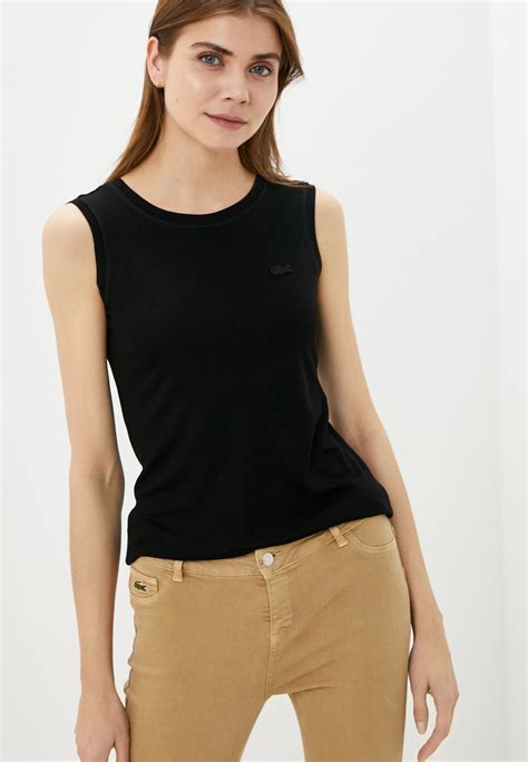 Майка Lacoste, цвет: черный, MP002XW15NP8 — купить в интернет-магазине ...