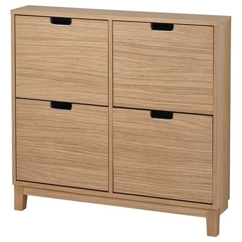 STÄLL Schuhschrank 4 Fächer, Eichenfurnier, 96x17x90 cm - IKEA Deutschland