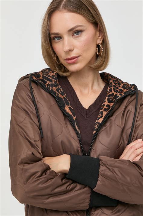 Guess kurtka dwustronna damska kolor brązowy przejściowa | Answear.com