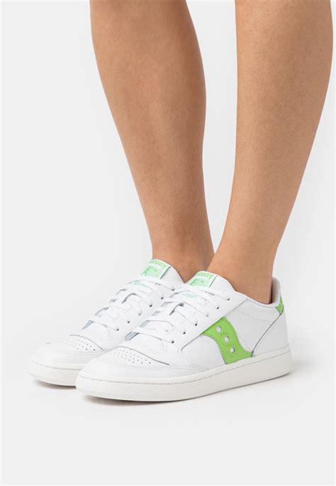 Saucony JAZZ COURT - Trainers - white/green/white - Zalando.ie