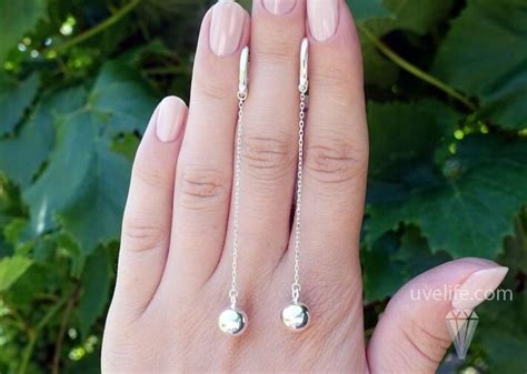Серьги с шариком на цепочке купить в интернет-магазине Ювелир Лайф