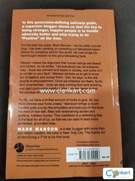 Buy 'The Subtle Art Of Not Giving A F*ck: A Counterintuitive Approach ...