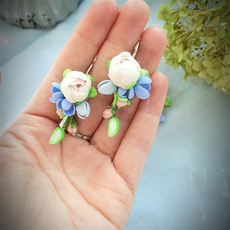 Бело голубые серьги | Drop earrings, Jewelry, Earrings