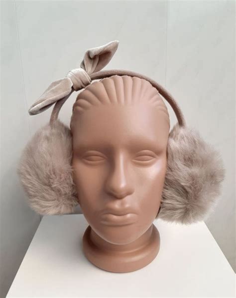 Меховые наушники Keeka U10 бежевые/ earmuff headphones