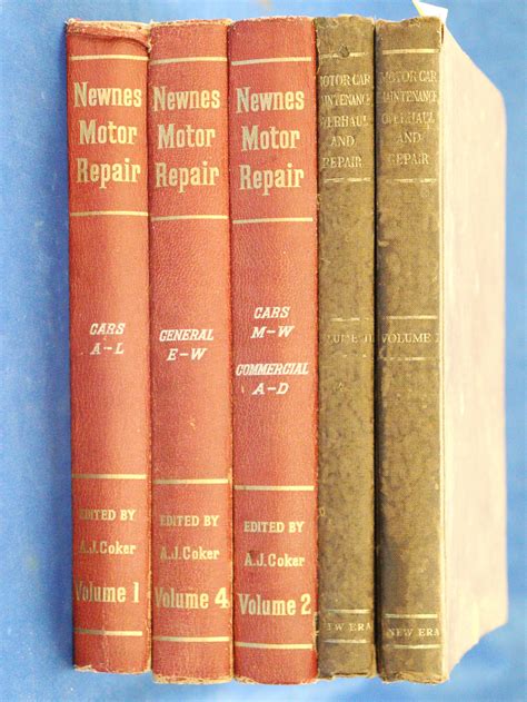 Lot - 5 X MOTOR REPAIR BOOKS, VOL 1-3 NEWNES MOTOR REPAIR AND VOL 1-2 ...