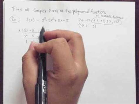 Find all complex zeros of the polynomial function - YouTube