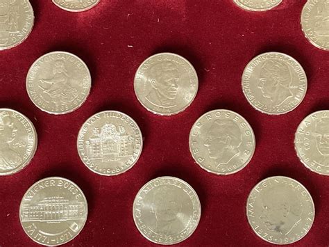 19 x 25 Schilling Silbermünzen komplette Serie von 1955-1973 (Gebraucht ...