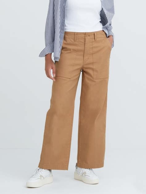 Брюки хлопковые женские Uniqlo 735524249 L Коричневые (1159798592 ...