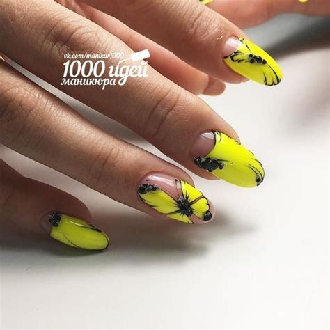 Весна на ногтях — 82 идеи жёлтого маникюра | Flower nails, Yellow nails ...