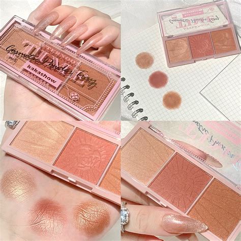 Kakashow Blush Three Colors Luster Firm Pigment Long-Lasting Color ...