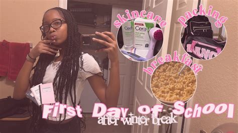 FIRST DAY BACK TO SCHOOL [after winter break] ️📚| grwm, packing my bag, breakfast - YouTube