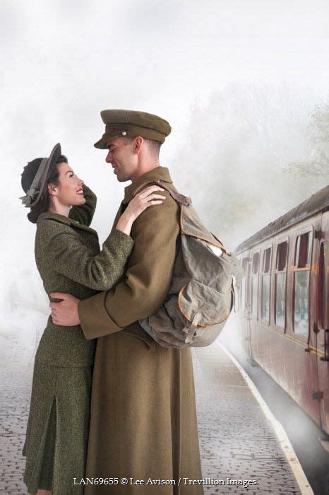 Lee Avison 1940S COUPLE SMILING ON TRAIN PLATFORM Couples | Romance ...