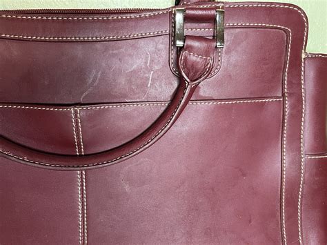 Franklin Covey Briefcase Laptop Bag Burgundy Genuine … - Gem
