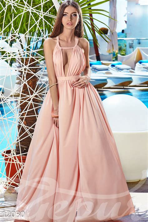 Откровенное пышное платье в пол (№ 12030) ♡ Gepur - women clothes store