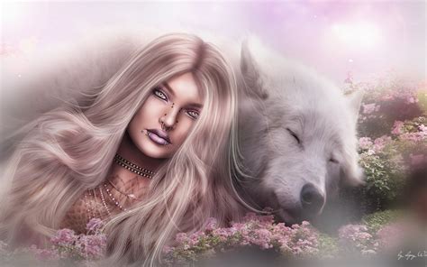 Обои девушки с волками - фото и картинки abrakadabra.fun