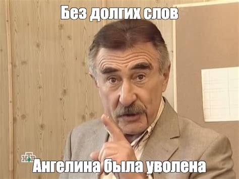 Мем: "Без долгих слов Ангелина была уволена" - Все шаблоны - Meme ...