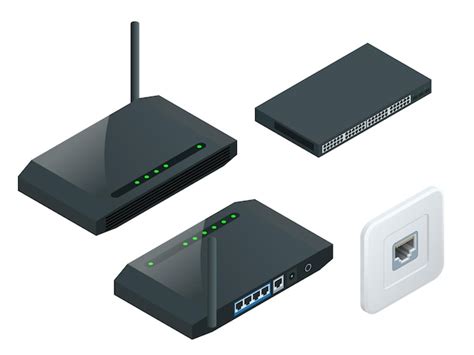 Изометрический беспроводной wi-fi роутер с одной антенной ...