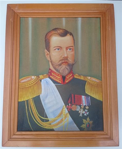 Картина "Портрет императора Николая II", холст, акрил, дерево, Россия ...