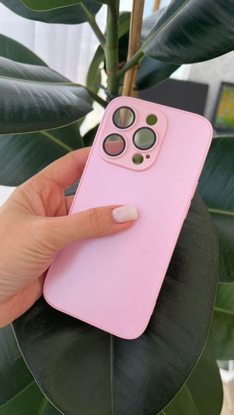 Чехол матовый IPhone 13 Pro розовый с защитой на линзах / AG - Glass ...