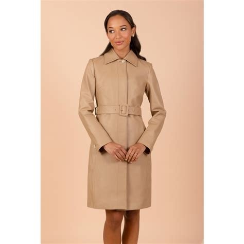 Bellucci Belted Leather Coat In Cammello | Santinni | Wolf & Badger