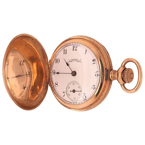 Antique 14 Karat Yellow Gold Engraved Case Elgin Pocket Watch, circa ...