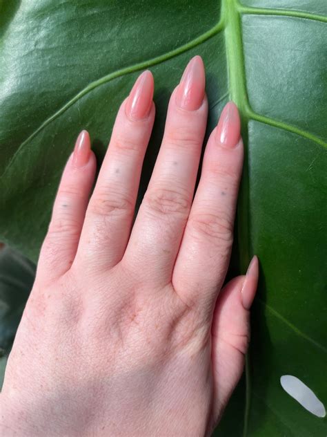 Gel x set this week 🍧 the color ended up a little too close to my skin ...