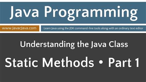 Learn Java Programming - Static Methods Part 1 Tutorial - YouTube