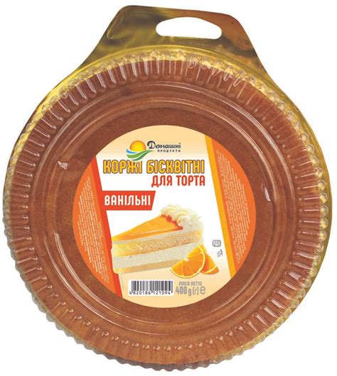 Коржи для торта Домашние продукты Ванильные светлые 400 г ...