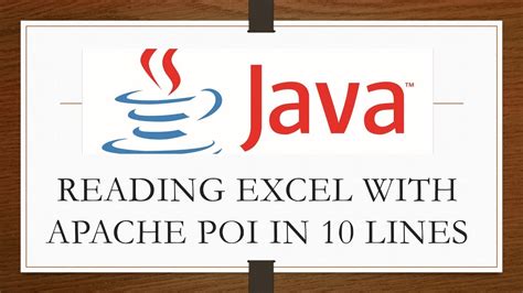 Reading Excel using Apache POI in Java | Just 10 Lines - YouTube